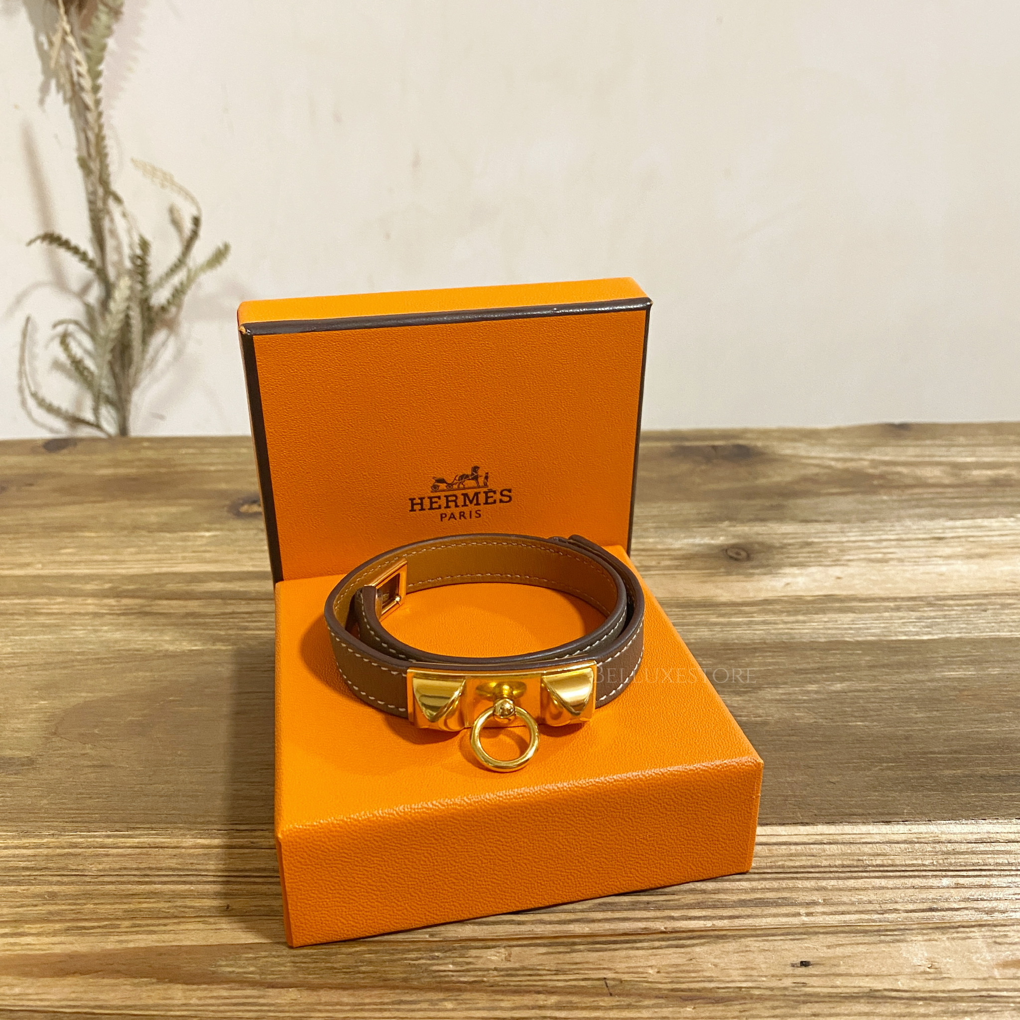 [Pre-owned] Hermes bracelet double tour stamp squ R ...