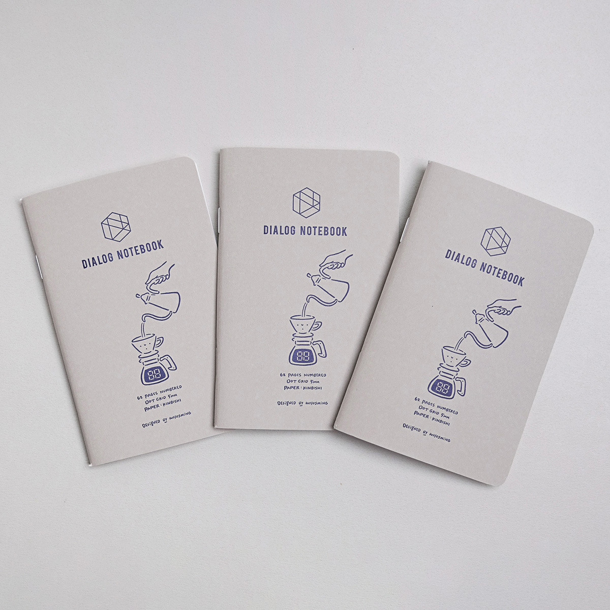 《限定版》DIALOG NOTEBOOK × WHOSMiNG – 3入 (點狀網格)