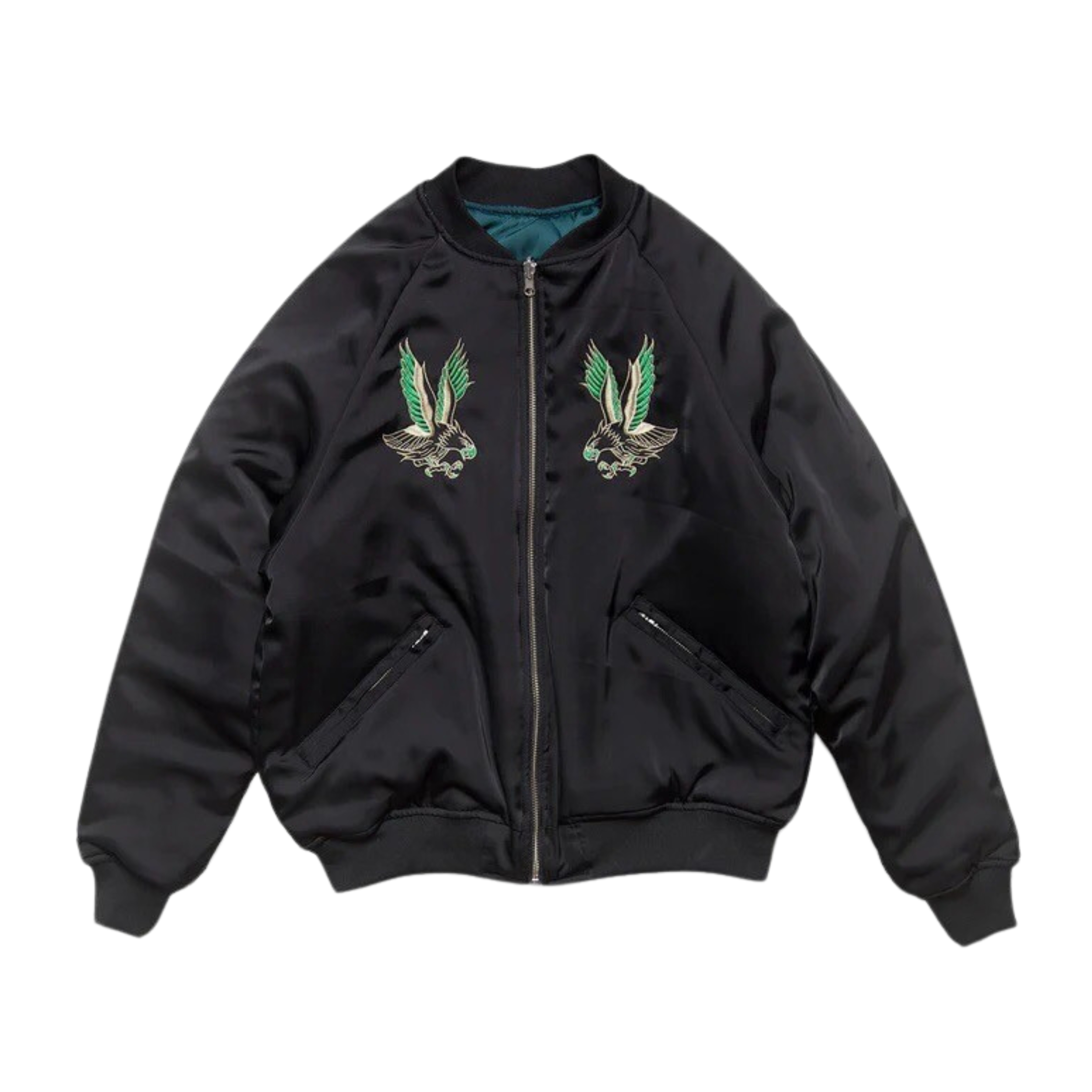 HAIGHT - REVERSIBLE SATIN JACKET / BLACK