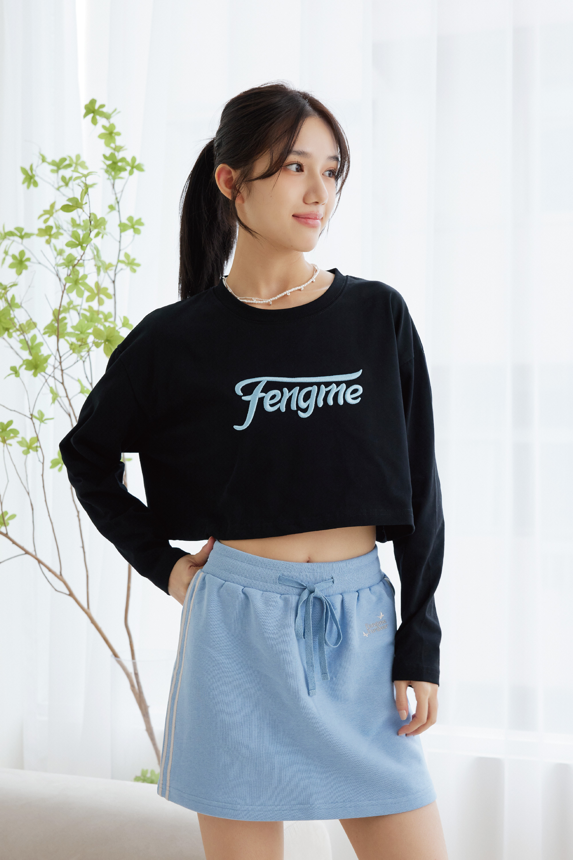 FENGME美式短版長袖 - 黑