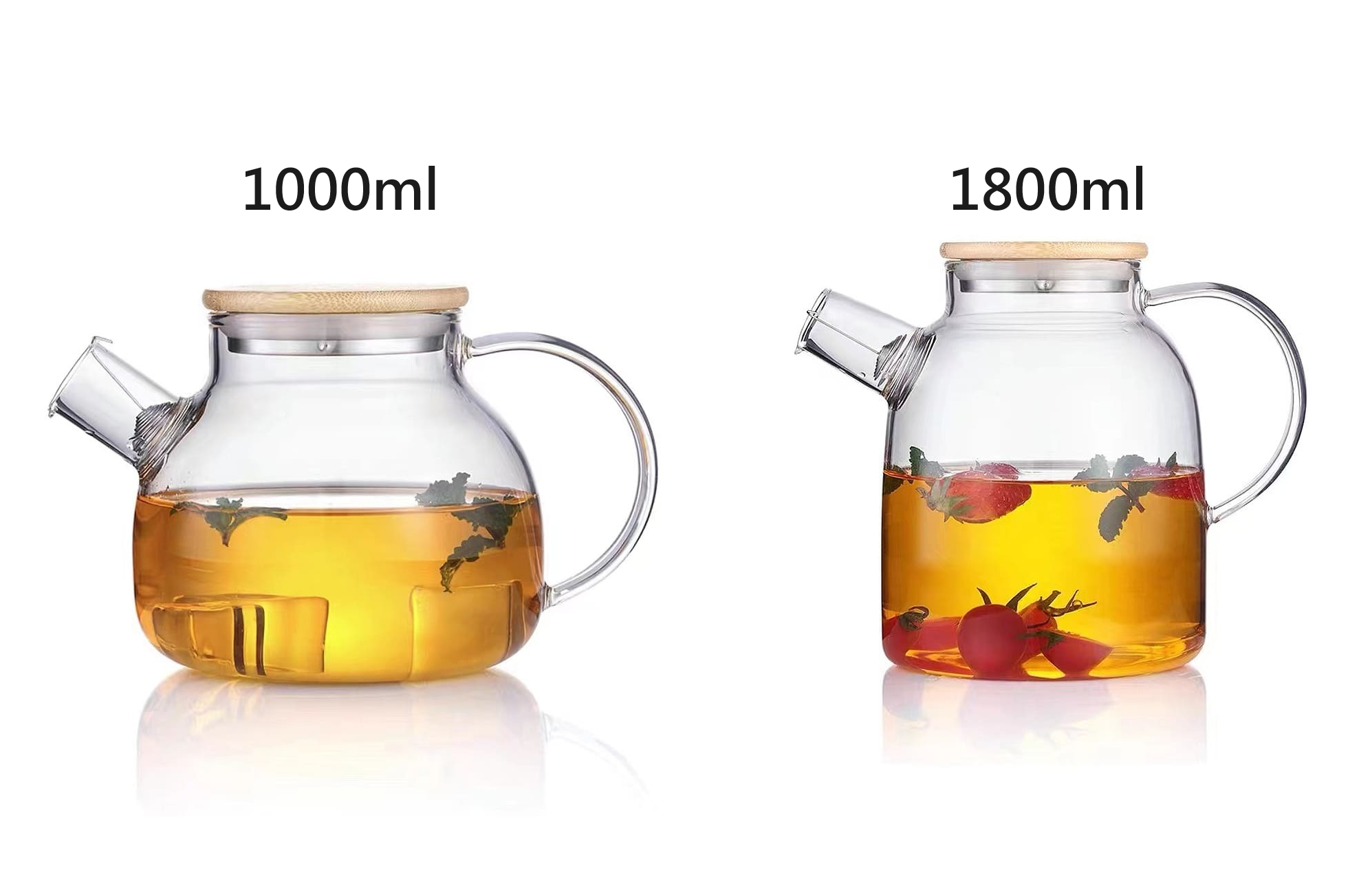 耐熱玻璃壺 1000ml 1800ml 2個尺寸/1入