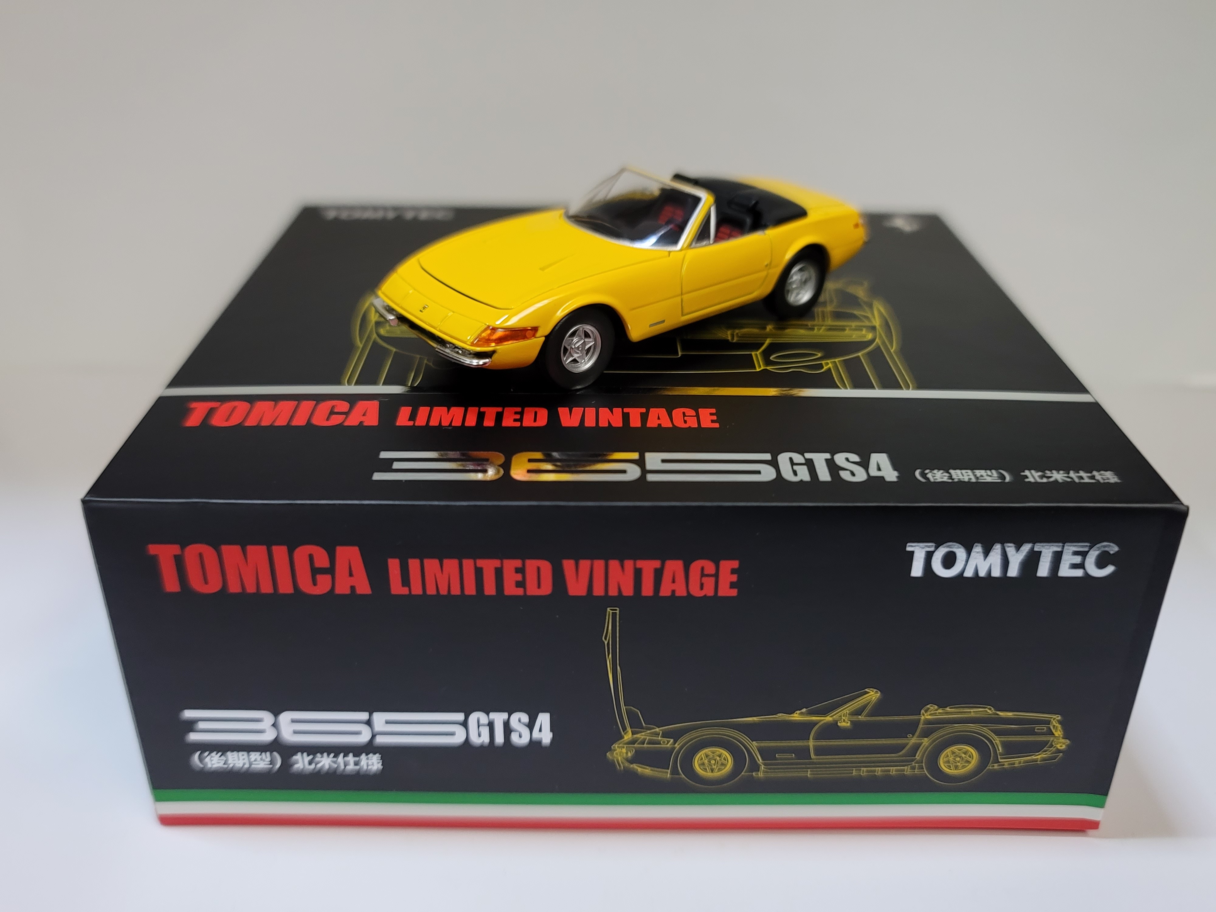 Tomytec 1/64 TLV Ferrari 365 GTS4 (yellow)