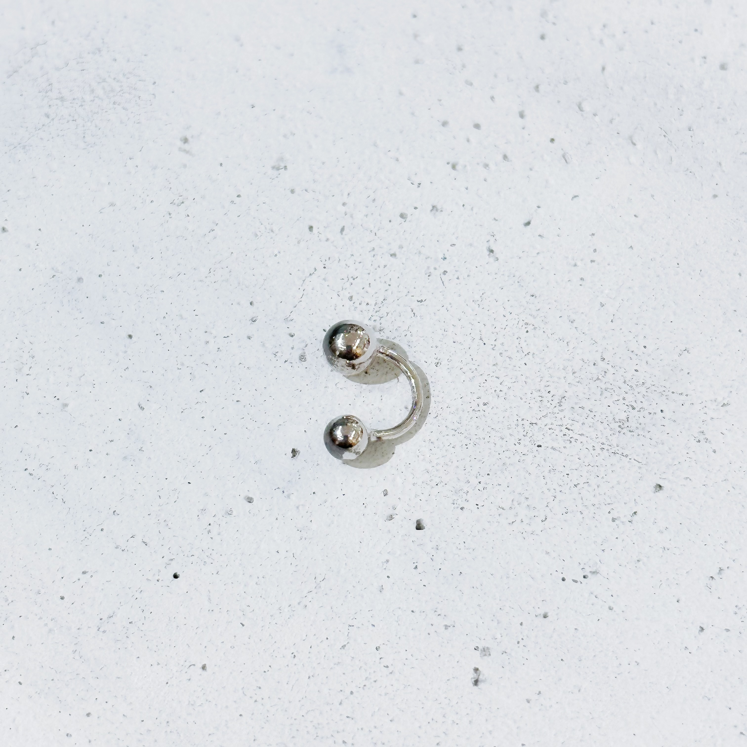 925純銀大小波耳骨扣