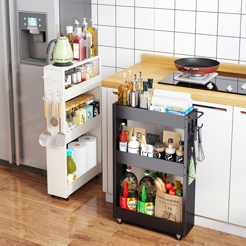 【AOTTO】廚房夾縫四層附輪收納推車(KC-054)