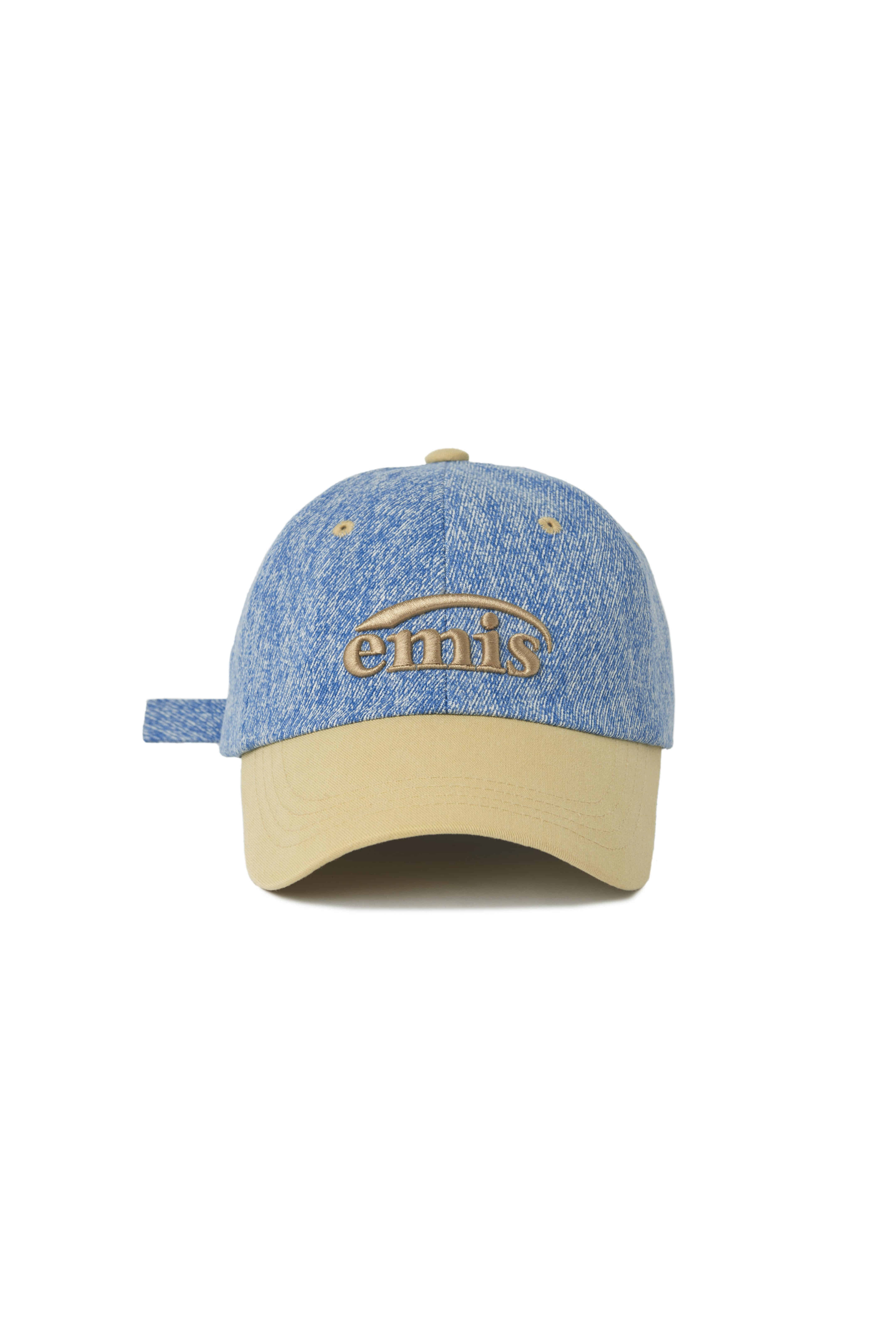 emis NEW LOGO DENIM BALL CAP - LIGHT BLUE DENIM/BEIGE