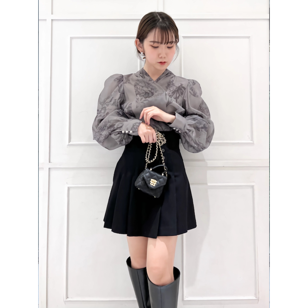 【SNIDEL】風琴褶邊透視襯衫 SWFB235012