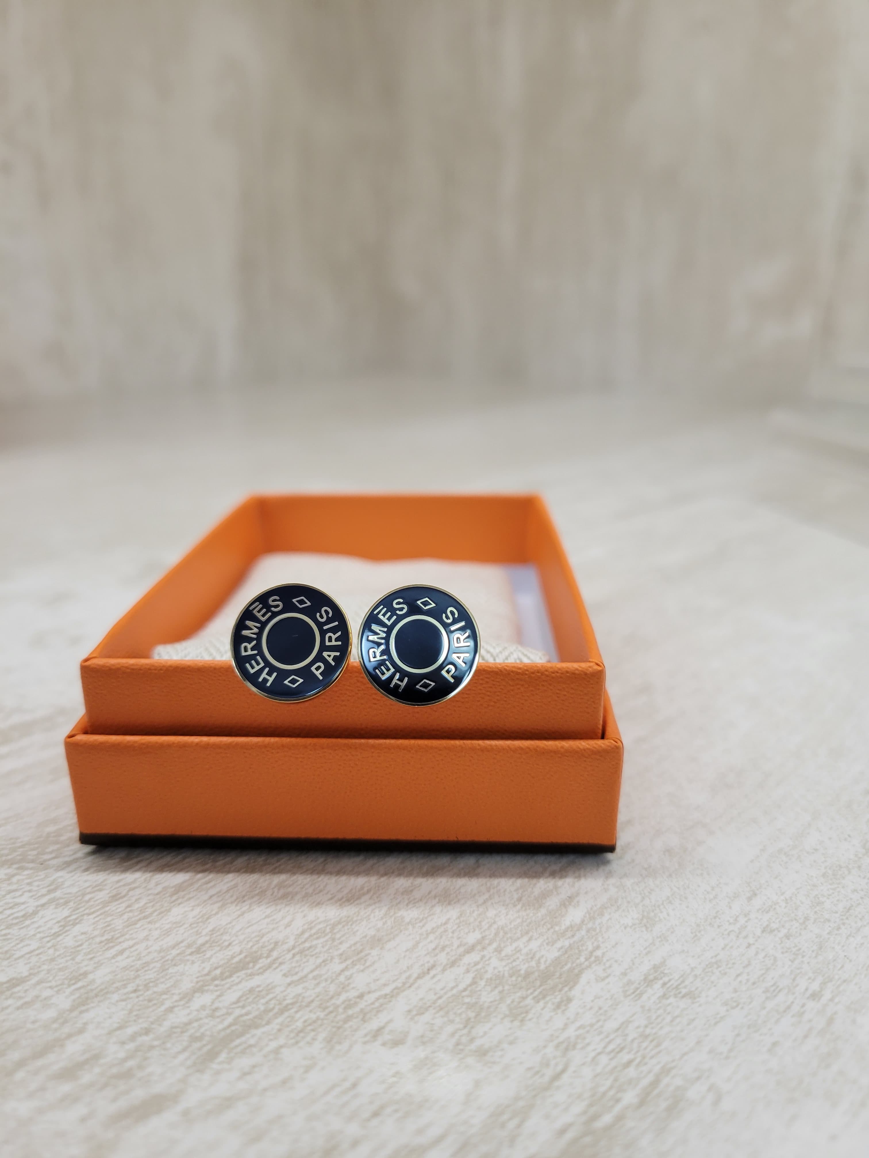 Hermes Licol 2 cufflinks vert de Gris F