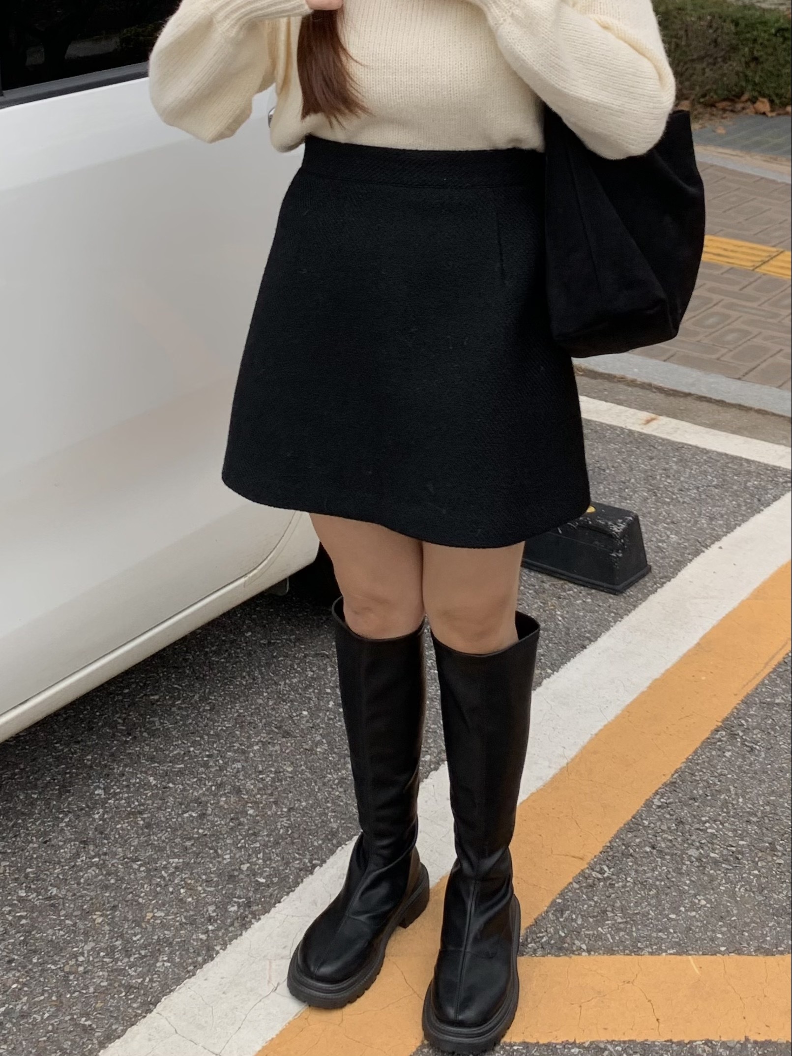 YM07 獨家自訂尺寸！韓國小香愛心金釦羊毛套裝 （短裙）