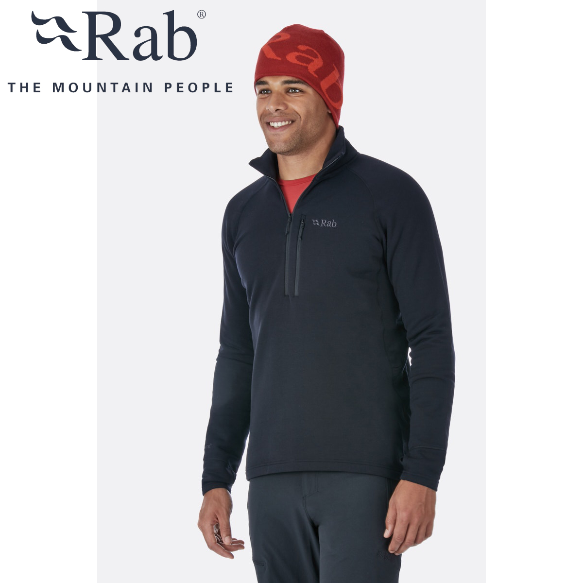 Rab Power Stretch Pro Pull-On 男款 半門襟保暖排汗衣 黑 QFE-62-BL