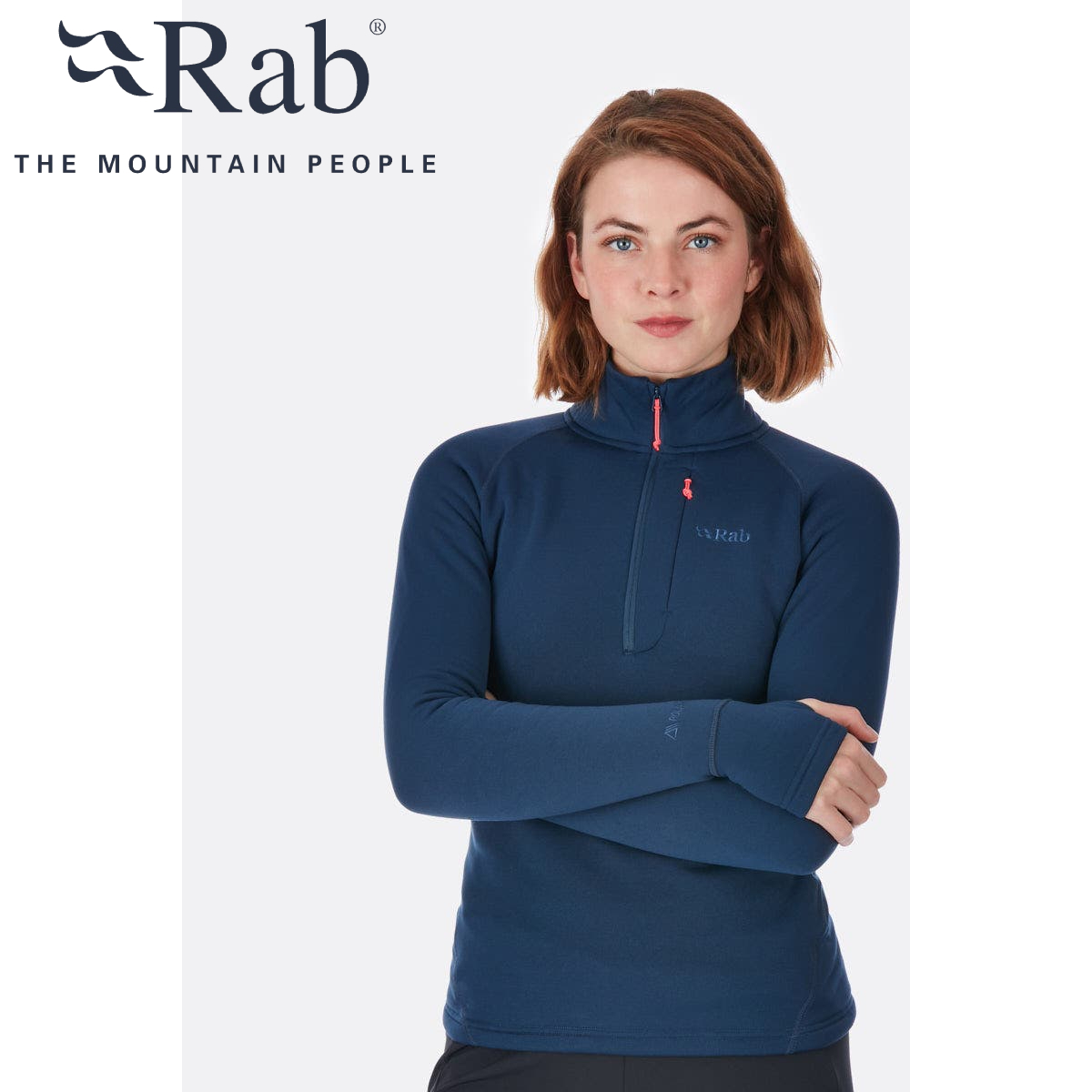 Rab Power Stretch Pro Pull-On 女款 半門襟保暖排汗衣 深墨藍 QFE-63-DI