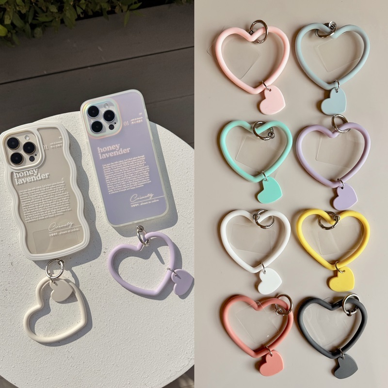 [PH333] 豪可愛呦*愛心手機腕環+小吊飾*無敵方便超耐用掛繩片+矽膠拉環手環/愛心小吊飾/18色