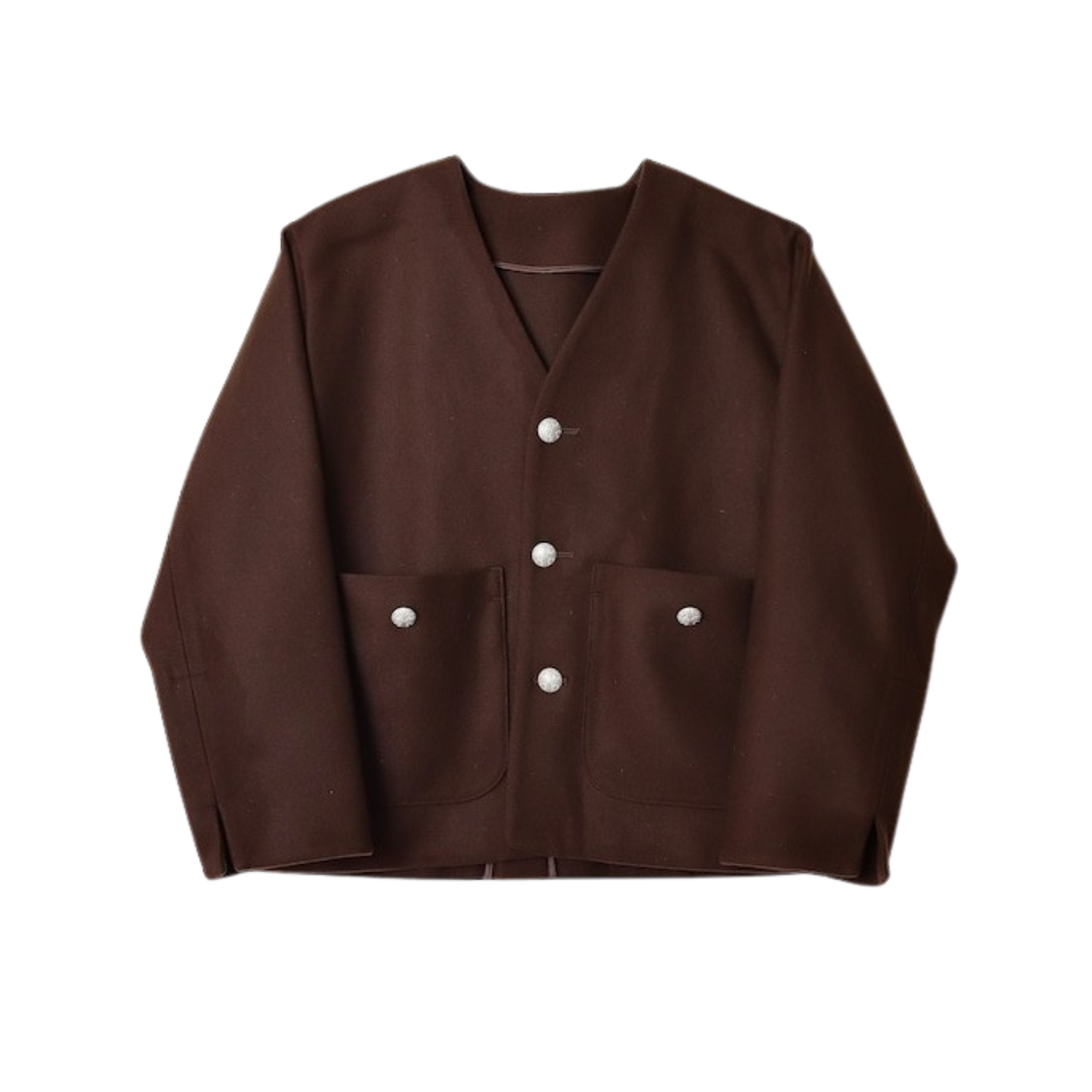AMBERGLEAM - Doubleface Nocollar Jacket / 2COLORS