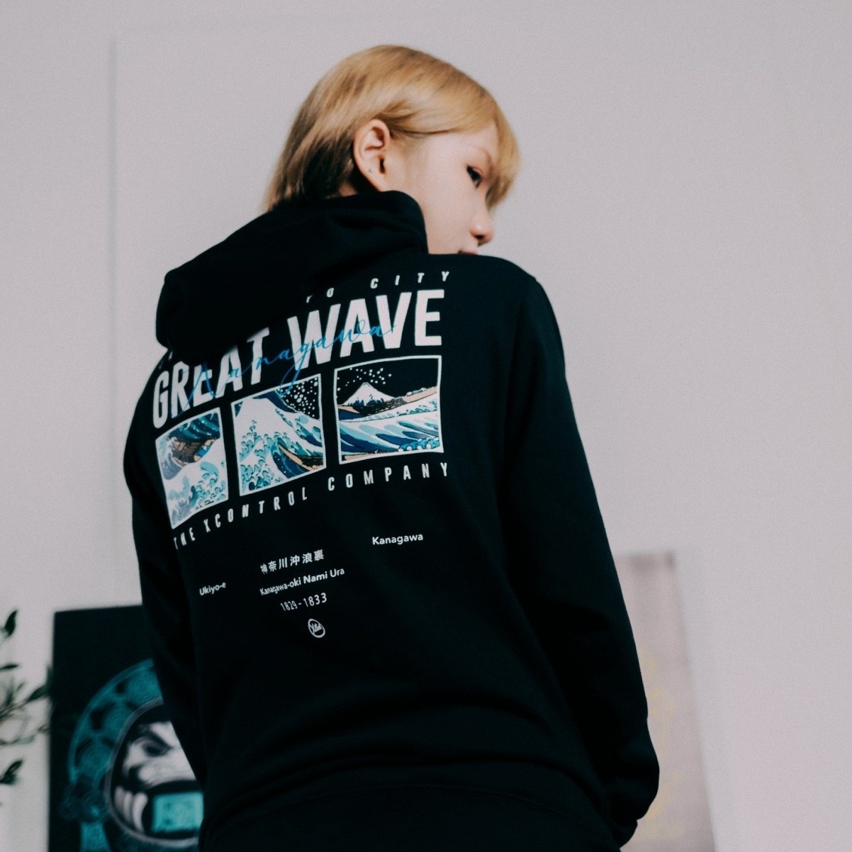 XCTRL GREAT WAVE帽T-黑