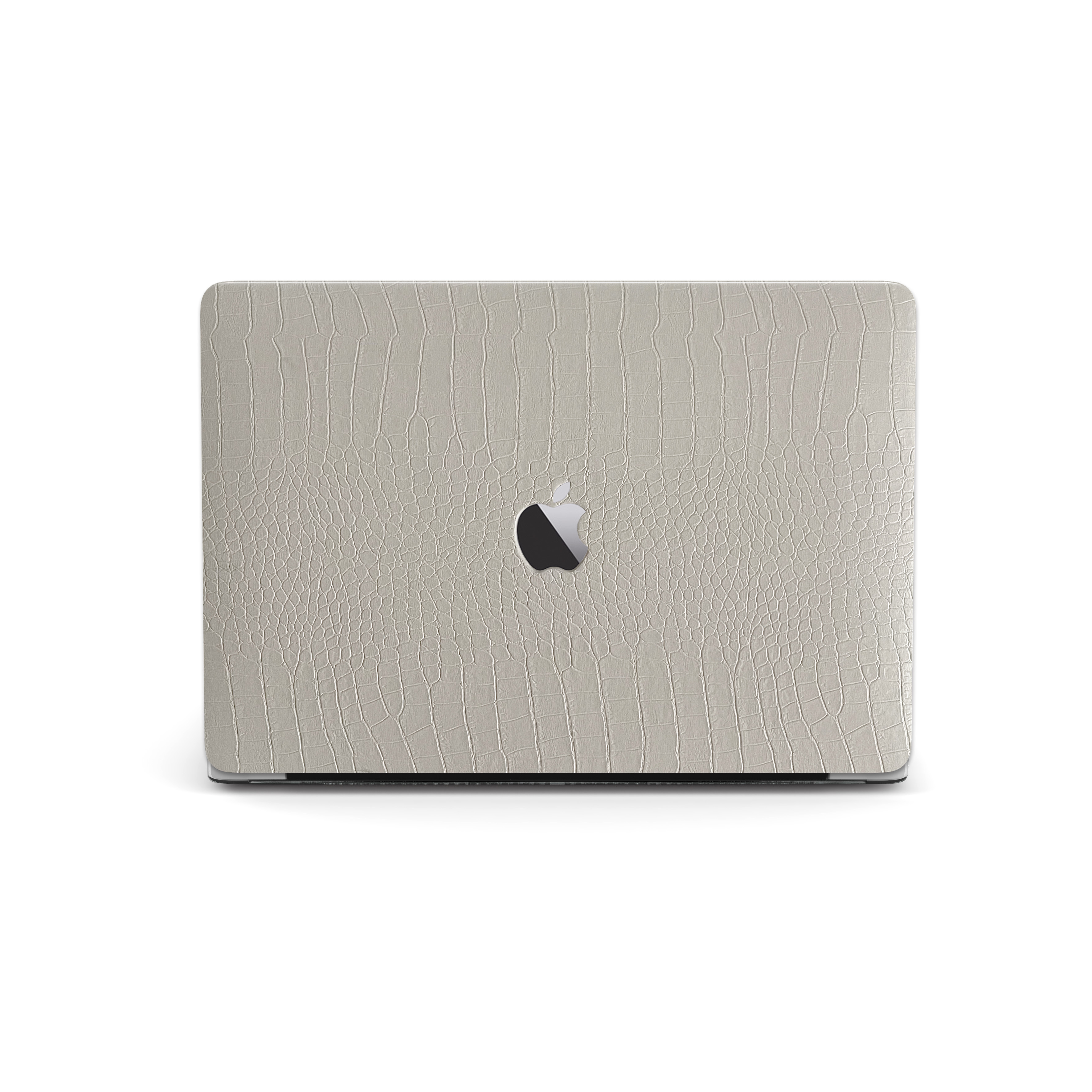 奶油灰鱷魚紋皮革 MacBook 全包防刮保護殼｜APEEL STUDIO