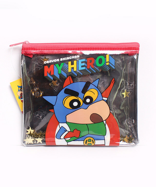 CRAYON SHIN-CHAN Hero PVC Square Pouch 動感超人蠟筆小新 透明小包
