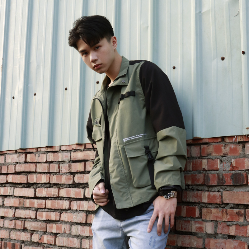 RETOP 工裝軍風 山嶺拼接工裝外套 軍綠| RETOP原創潮流服飾品牌