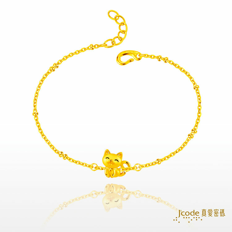 【J'code真愛密碼 時尚金飾、銀飾】小貓咪 - 黃金手鍊
