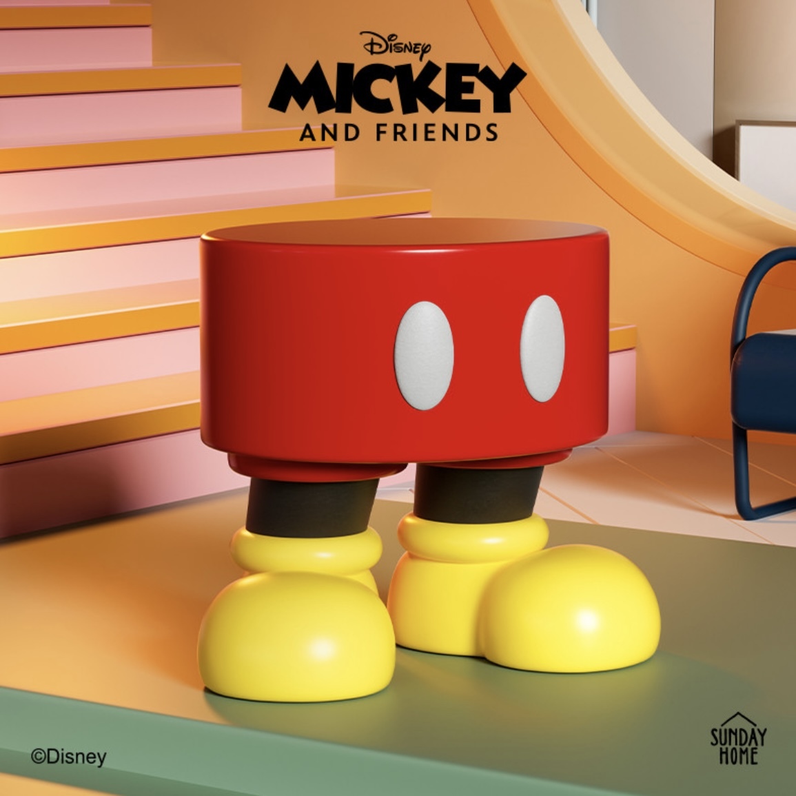 SUNDAY HOME X DISNEY 米奇 小矮凳 椅子 迪士尼正版授權