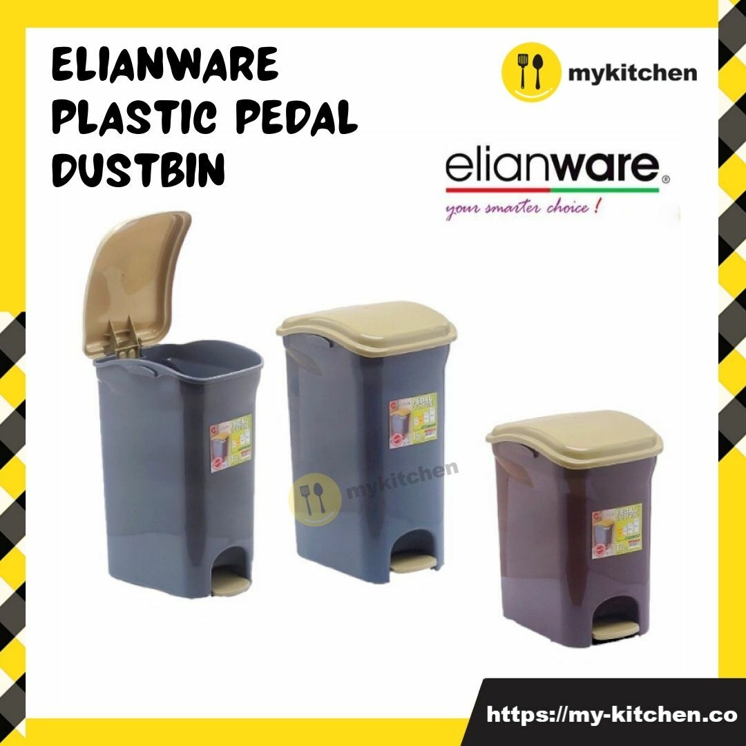 [MY KITCHEN] Elianware Plastic Pedal Dustbin Homestyle