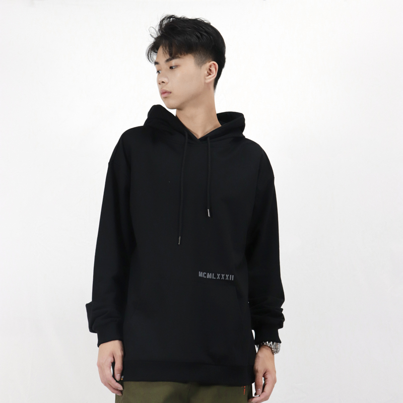 RETOP 簡約重組落肩帽T 黑| RETOP原創潮流服飾品牌