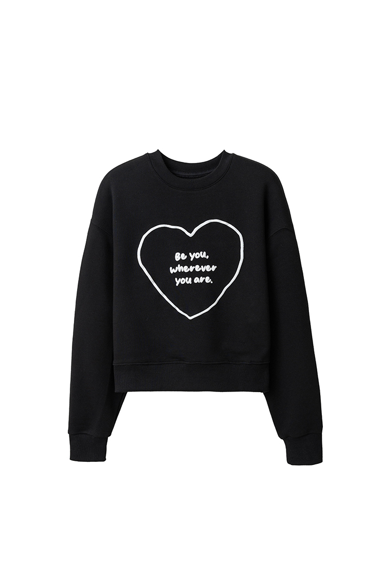 FENGME x 紀卜心 愛心標語大學Tee - 黑