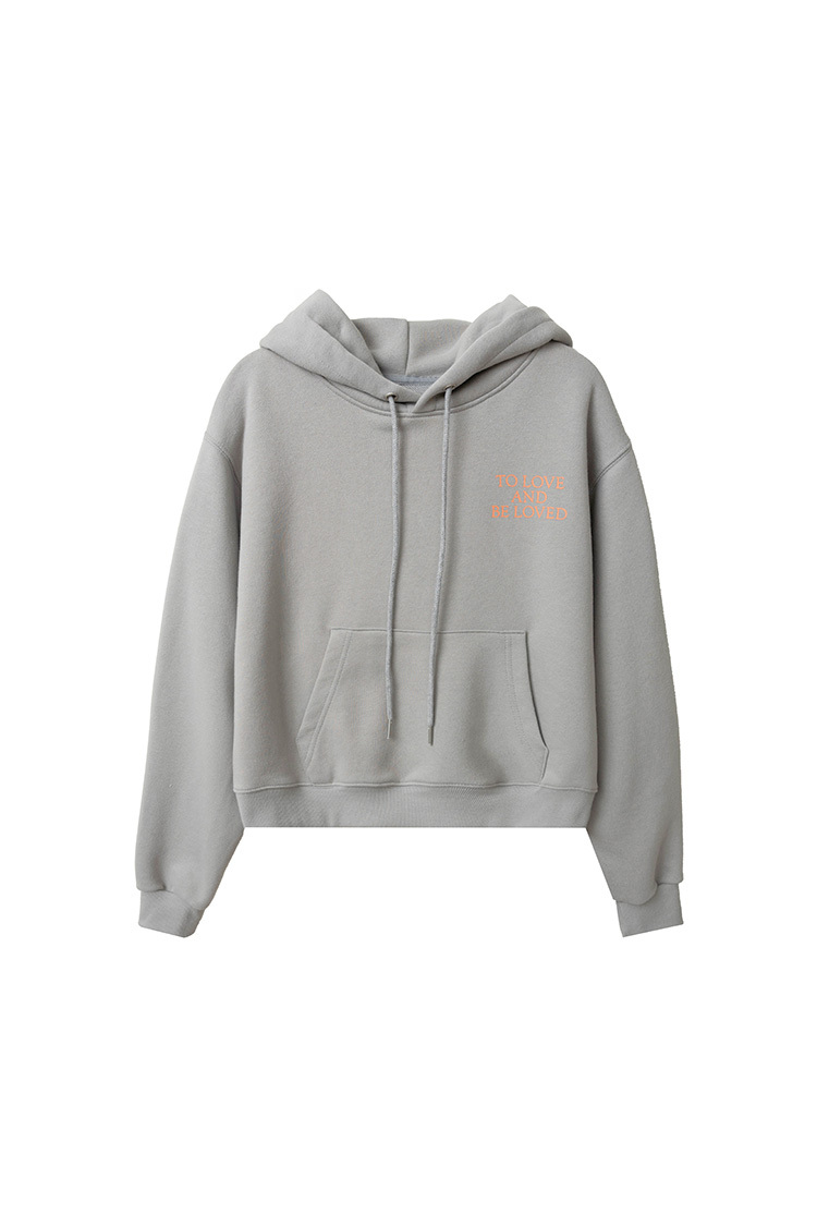 FENGME x 紀卜心 TO LOVE AND BE LOVED 連帽長袖 - 岩石灰