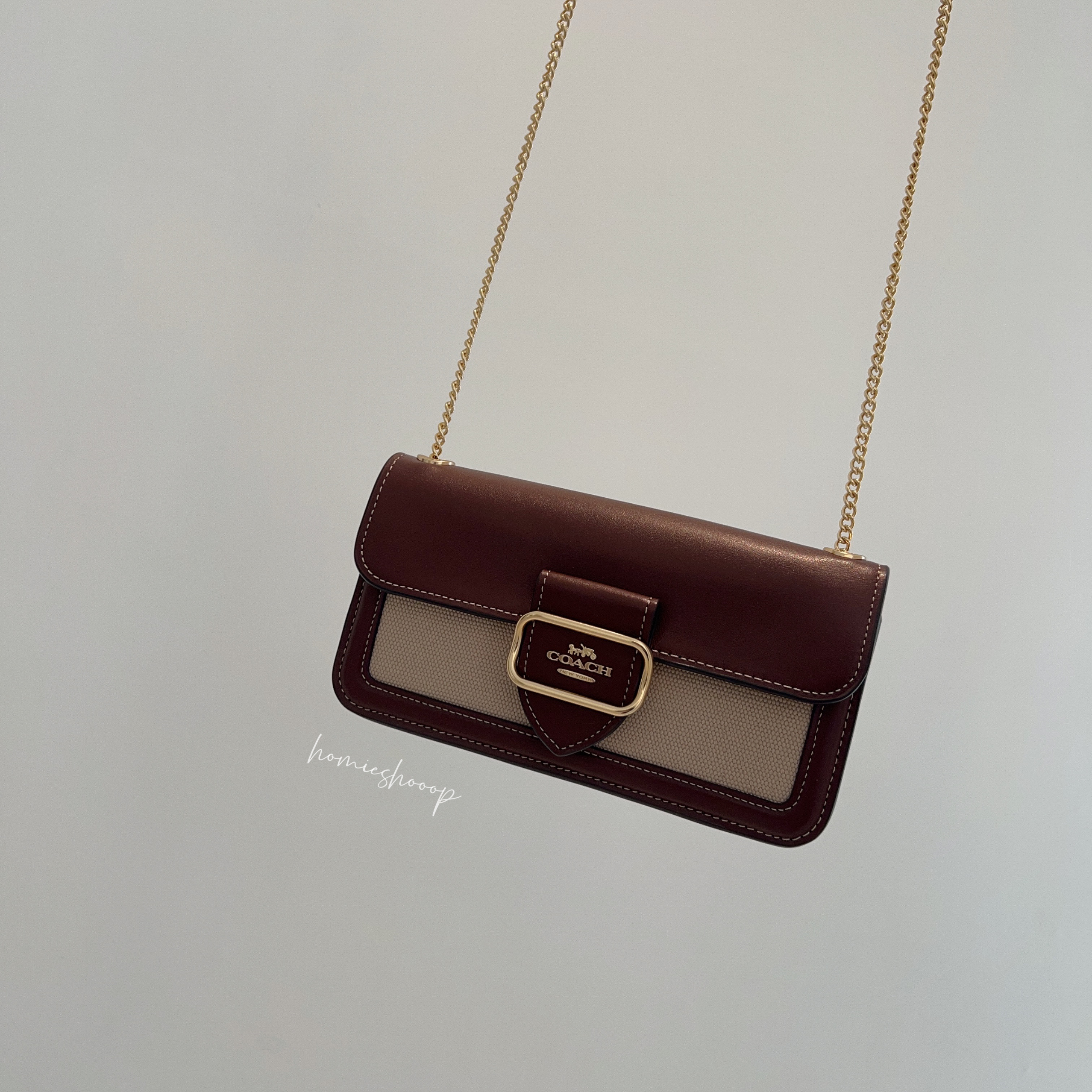 Coach Morgan mini natural multi 斜背鏈包