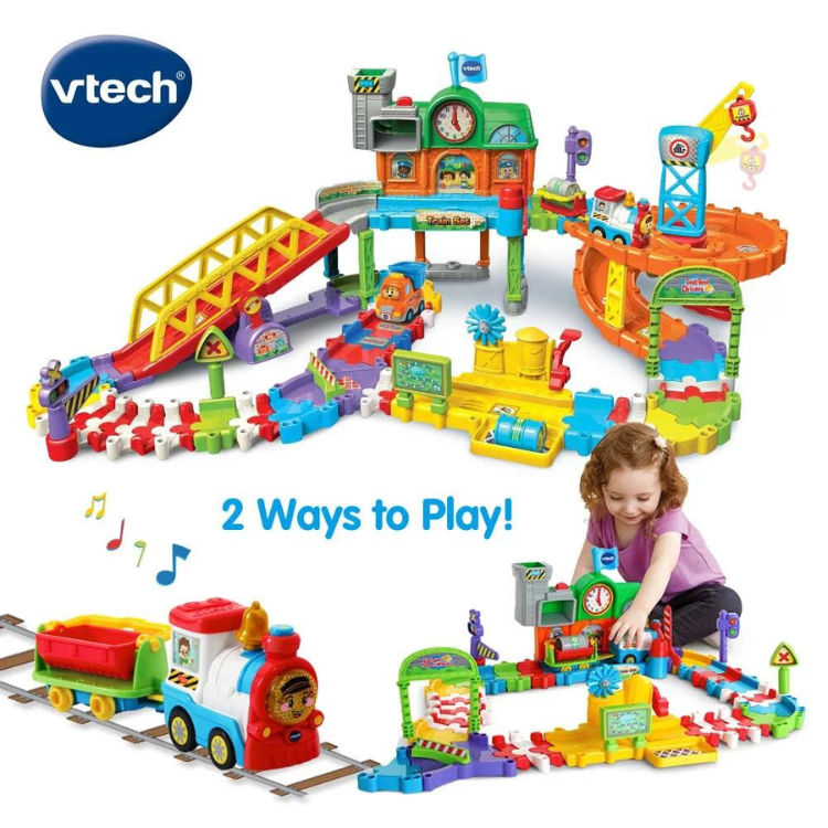 英國 Vtech 嘟嘟車系列-皇家建築電動火車鐵道組 | 俏媽咪親子生活館