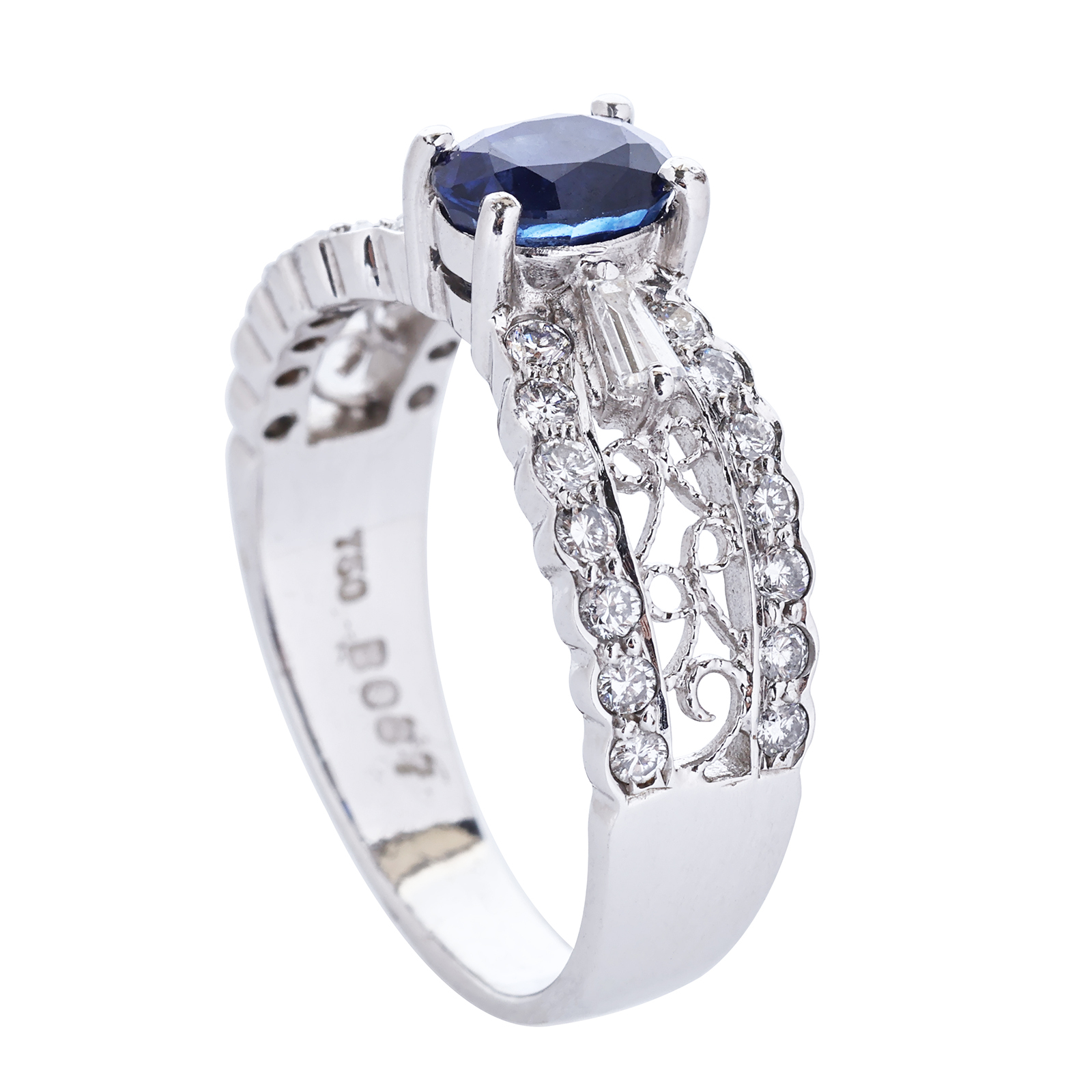 藍寶石 鑽戒 K10 WG 3.6G