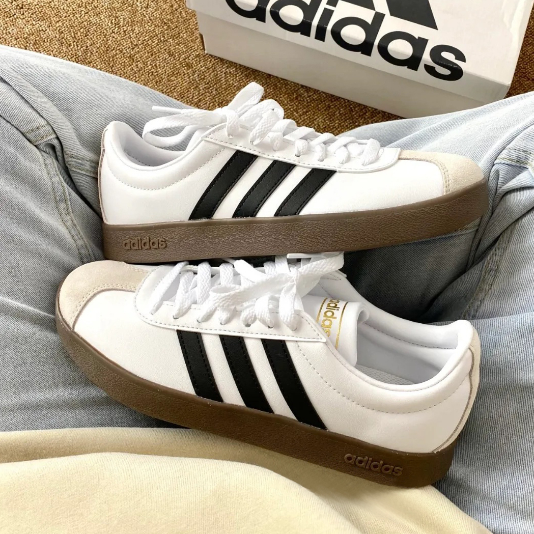 ADIDAS NEO VL COURT 白色 麂皮 焦糖底 平替版SAMBA 男女鞋 ID6015