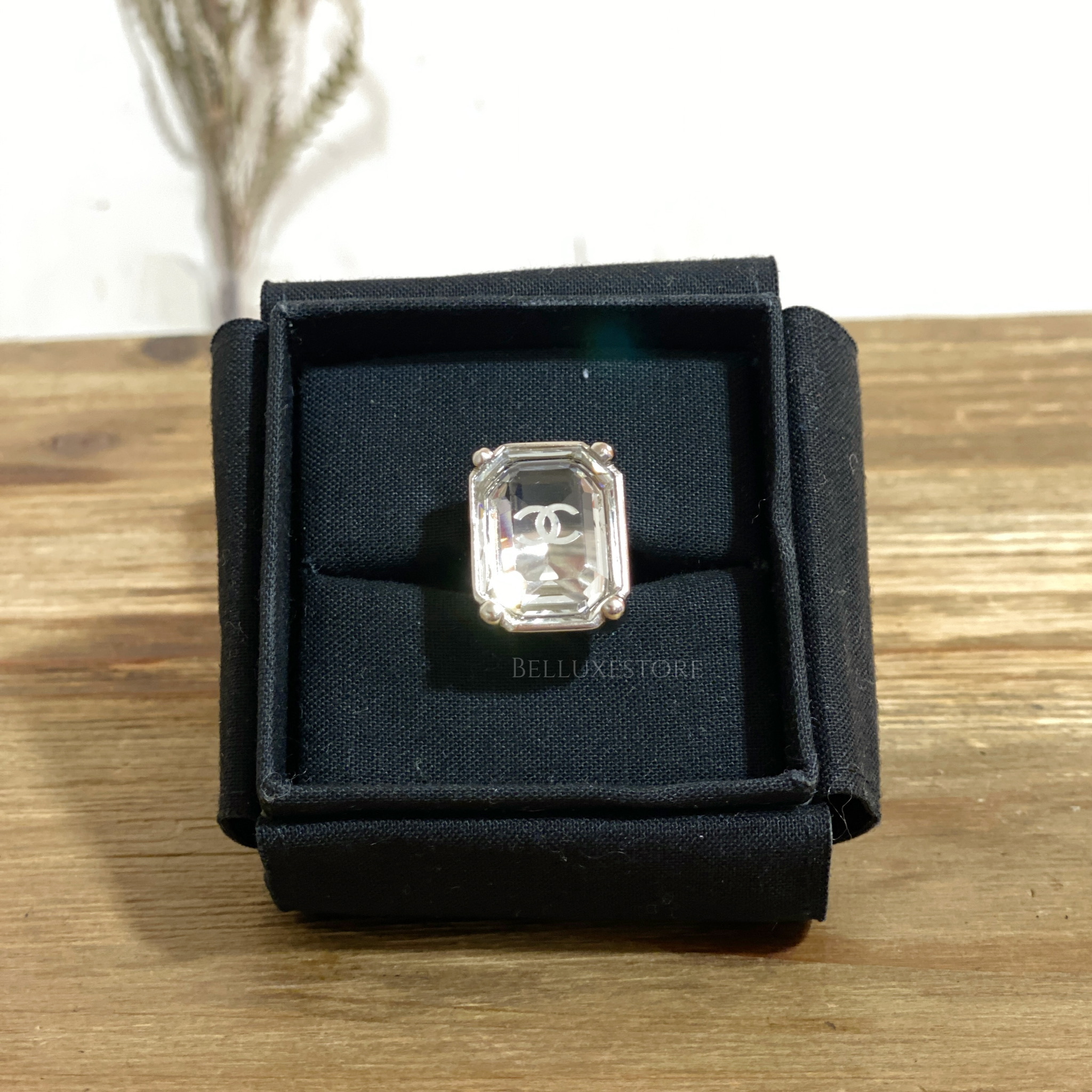 [Pre-owned] Chanel CC logo ring silver