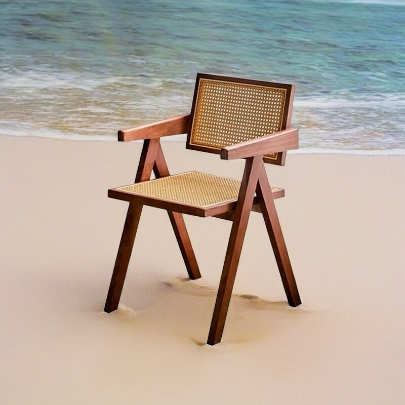 Senluo｜森羅｜復古侘寂風實木藤椅