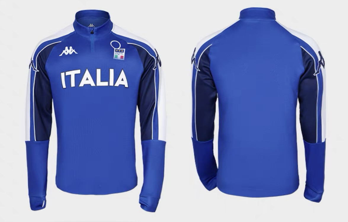 2000 Kappa Italy Retro Training 1/4 Training Top - Blue