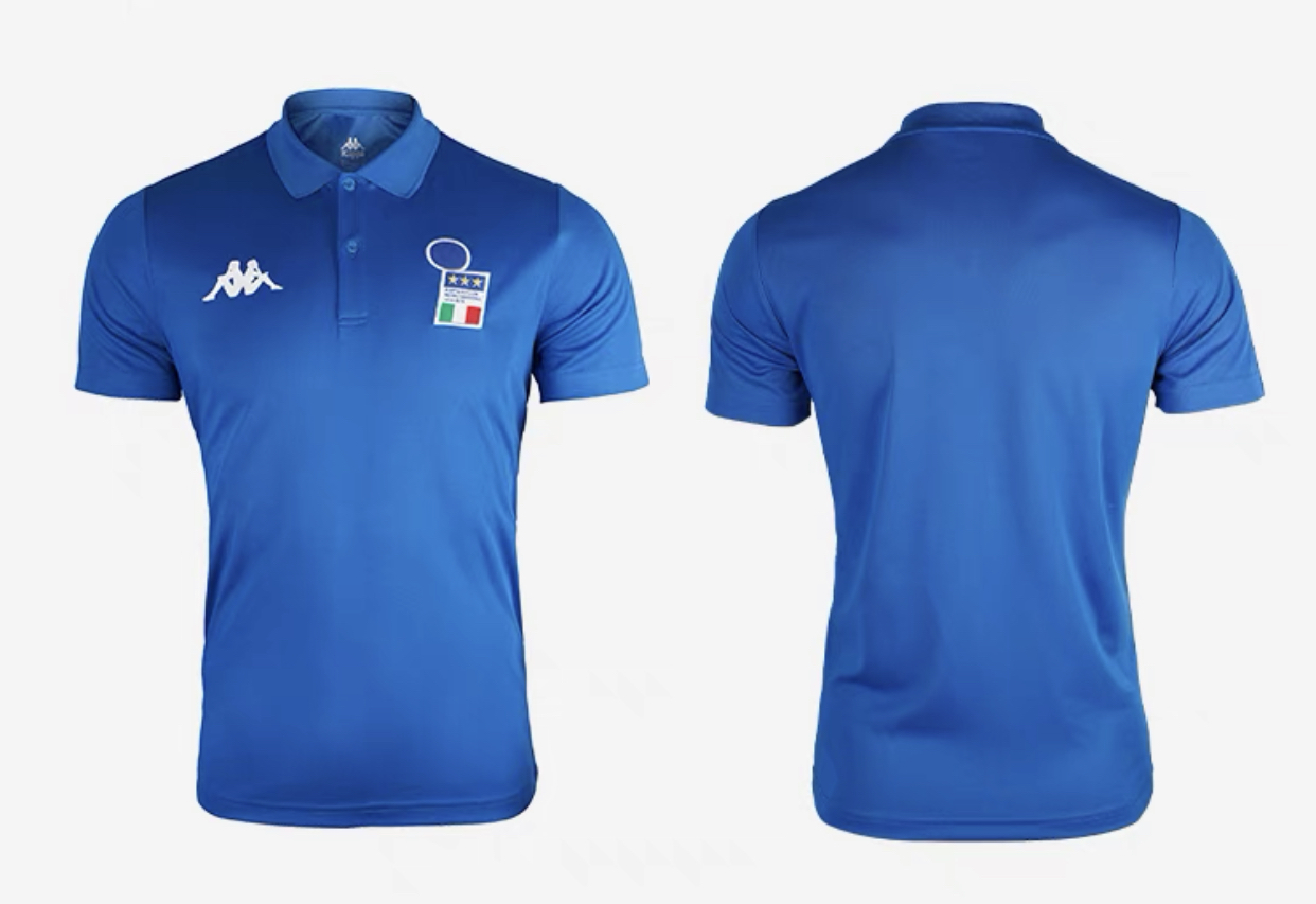 2000 Kappa Italy Retro Training Polo - Blue