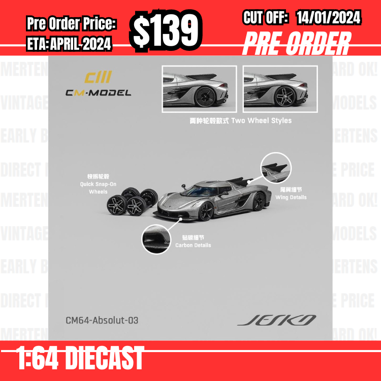 PO-$139 * CM Model * 1:64 Jesko Attack Metallic Gun Gr