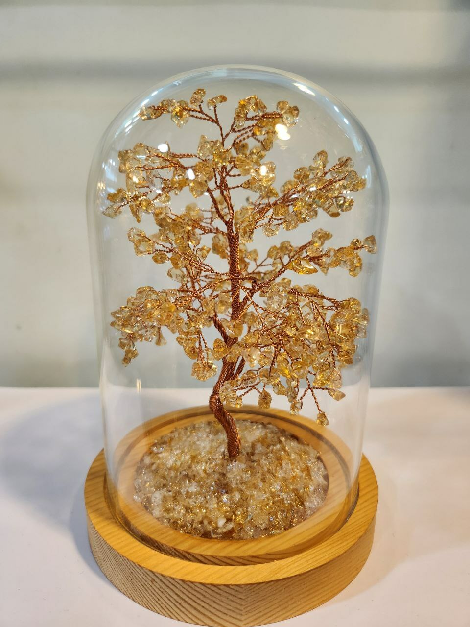 [S] CRYSTAL CHATEAU BIG GLASS DOME TREE 14X20CM (FREE 8 GOLD INGOTS ...