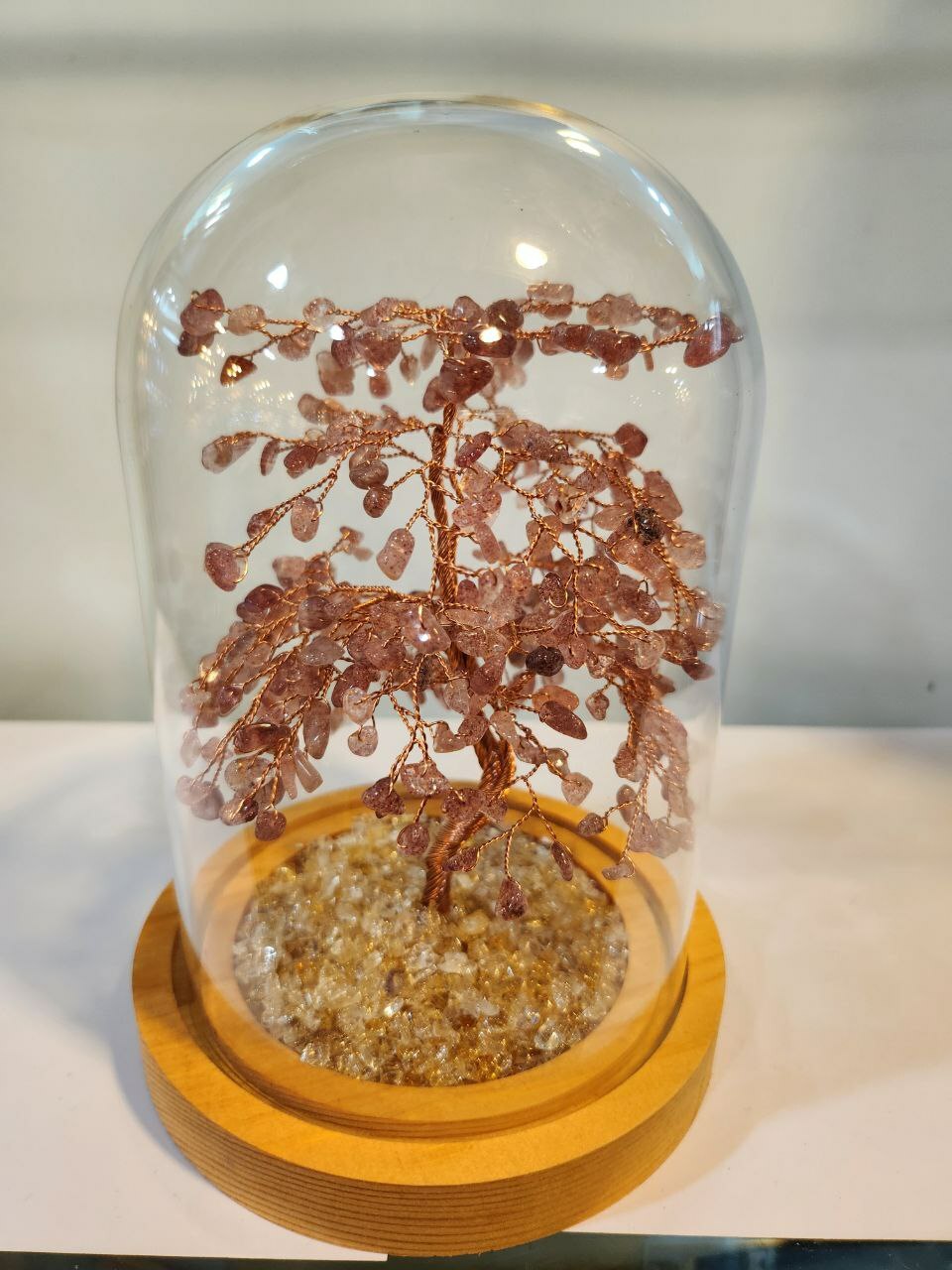 [S] CRYSTAL CHATEAU BIG GLASS DOME TREE 14X20CM (FREE 8 GOLD INGOTS ...