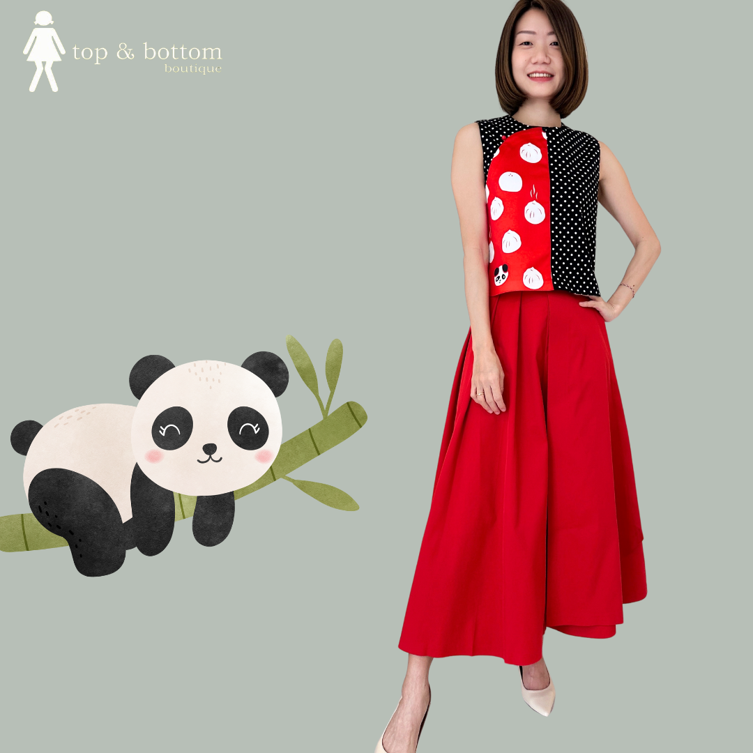 POLKA DOT & PANDA CROP TOP
