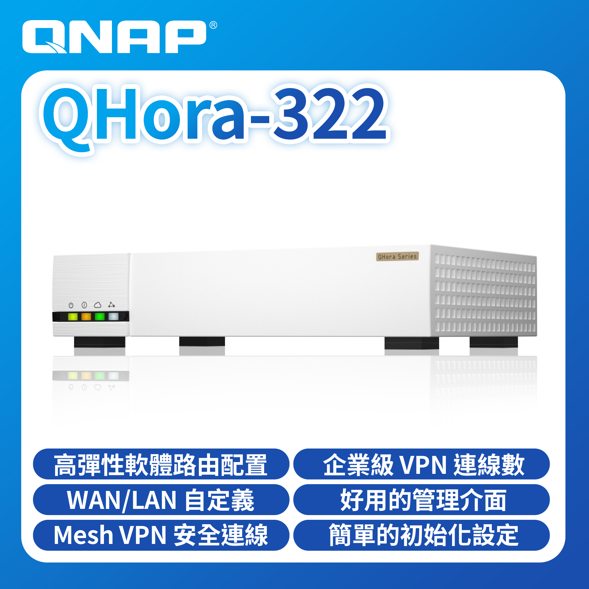 QNAP｜QHora-322｜新世代 3 x 10GbE SD-WAN 高速路由器｜原裝行貨｜免費送貨