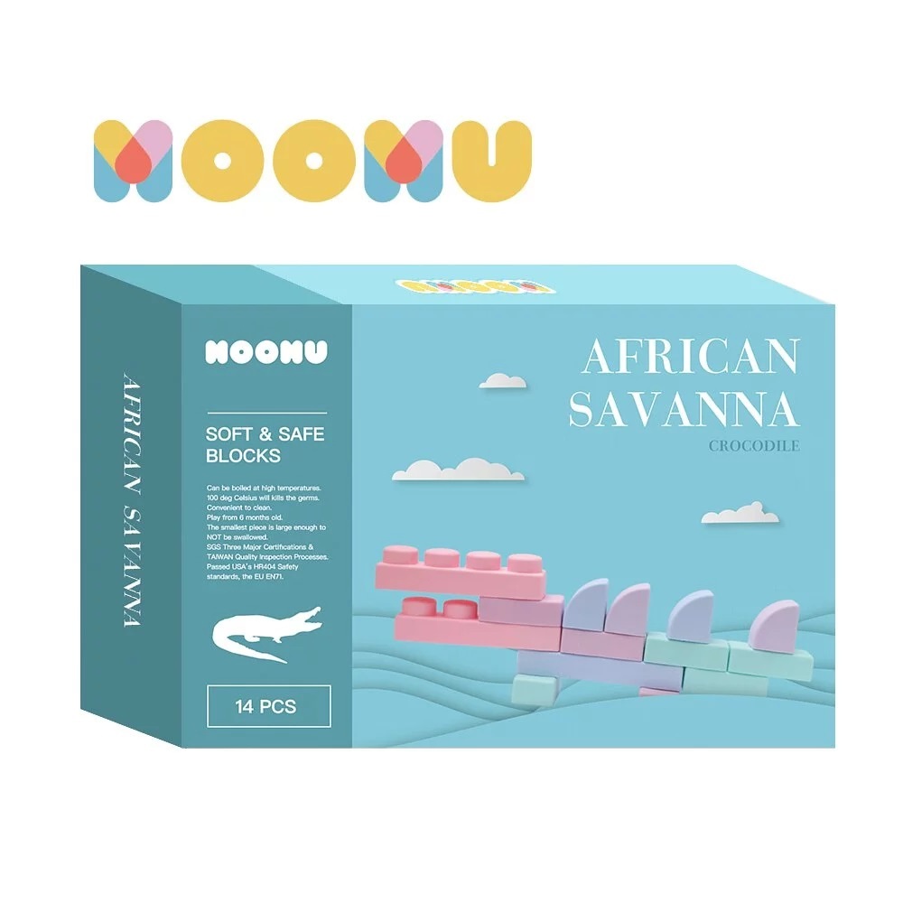 【Moomu香草軟積木】動物系列 14片 - 鱷魚