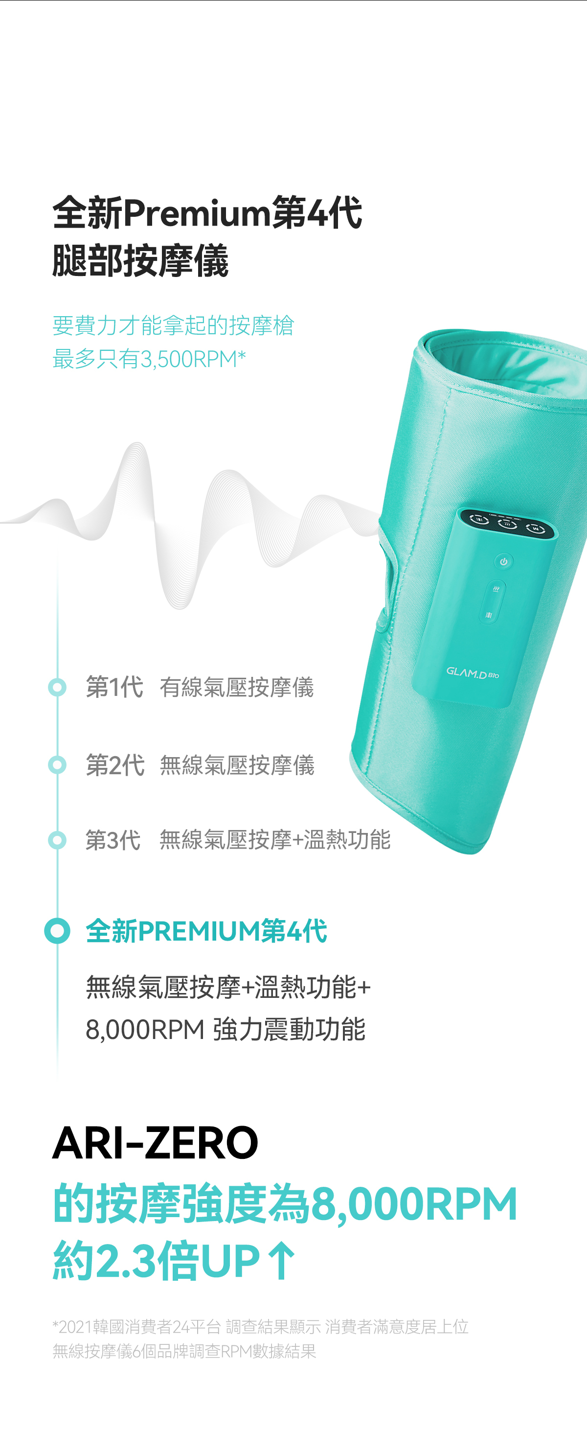【重新升級版】GLAM.D ARI-ZERO腿部按摩儀