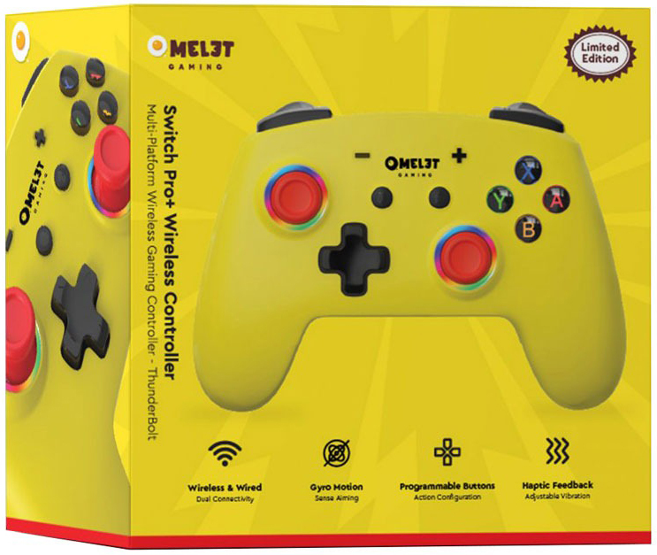 NS Omelet Nintendo Switch 專用 Pro+ 無線控制器 閃電黃