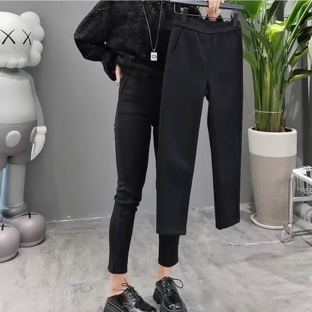 【G2430】黑色素面九分鉛筆褲 S-4XL