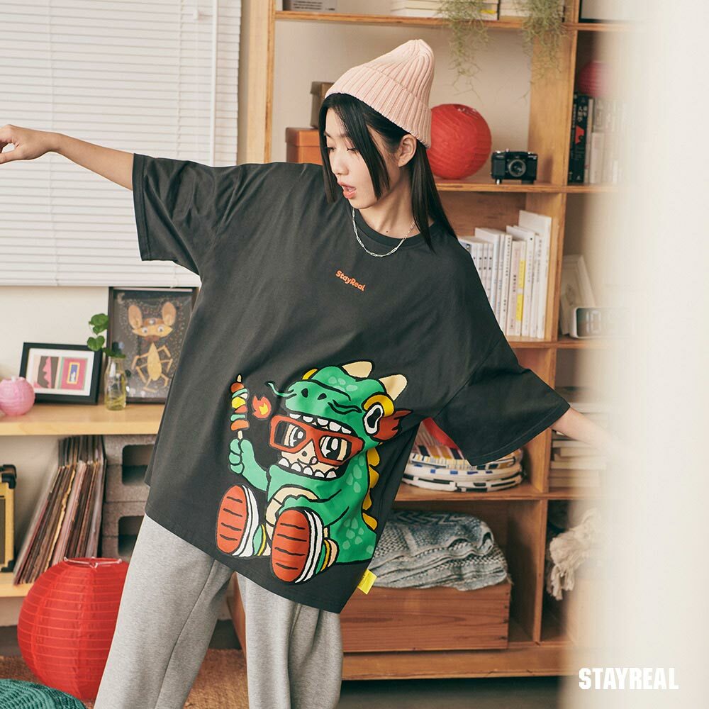 STAYREAL 吼!龍龍鼠小小寬版T