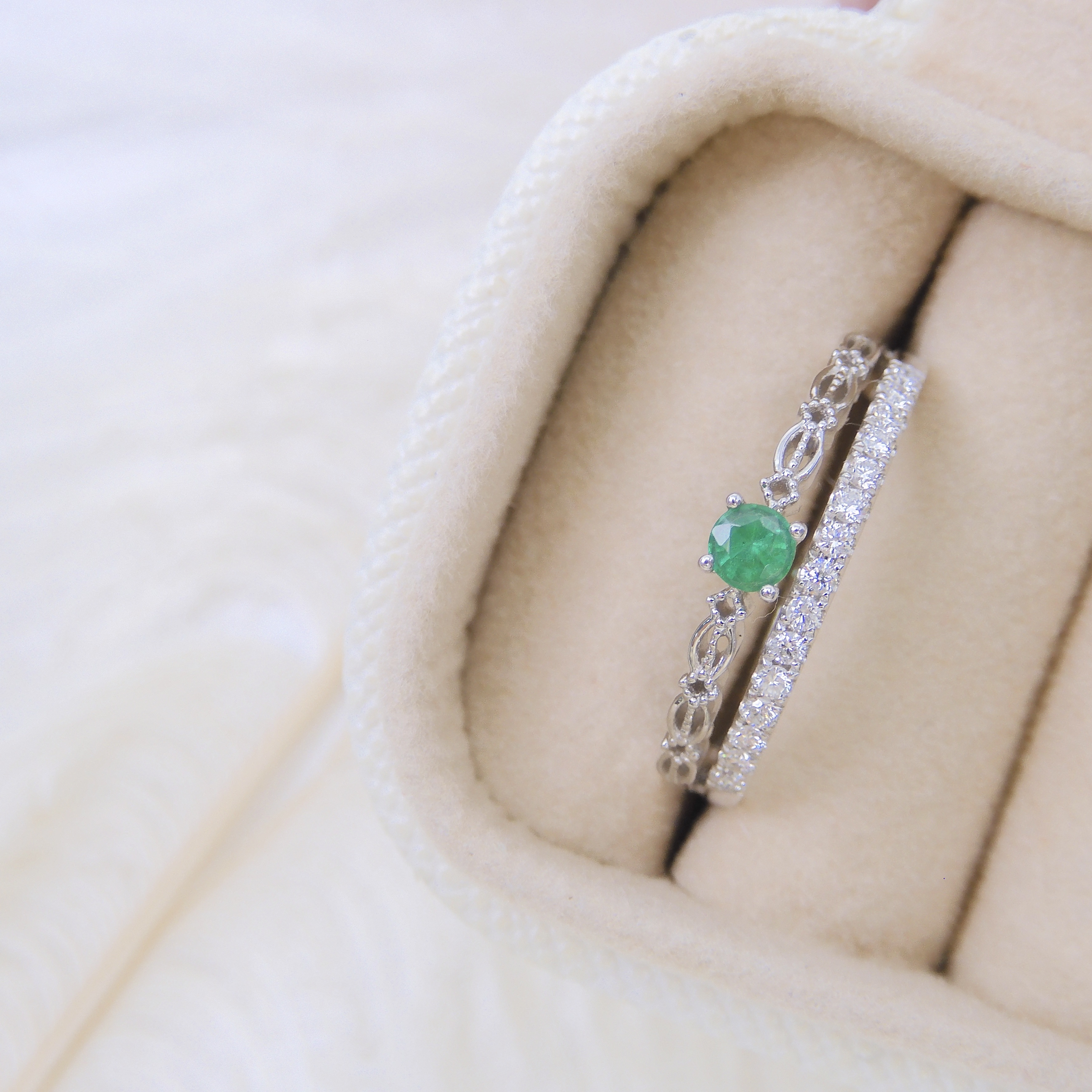 Aloha Jewellery |18K金 0.1ct 綠寶石戒指