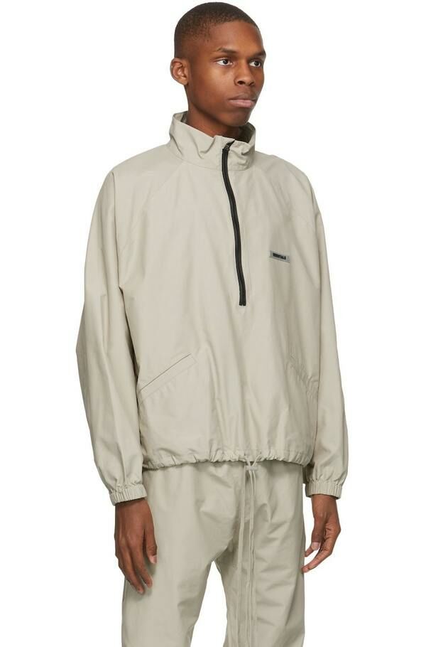 Fear Of God Essentials FW20 HALF ZIP JACKET - OLIVE