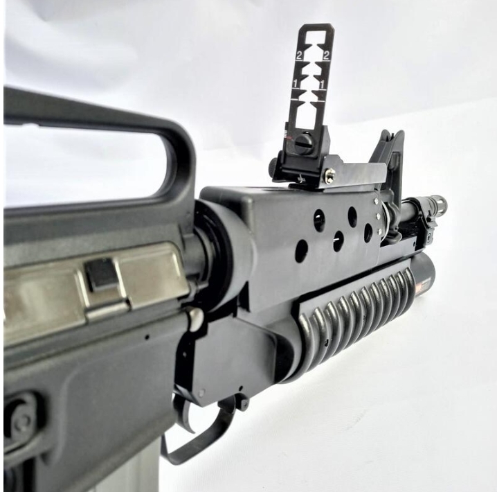 短版 BELL M203 榴彈發射器 附瓦斯榴彈 魚骨夾具 護木夾具 19389