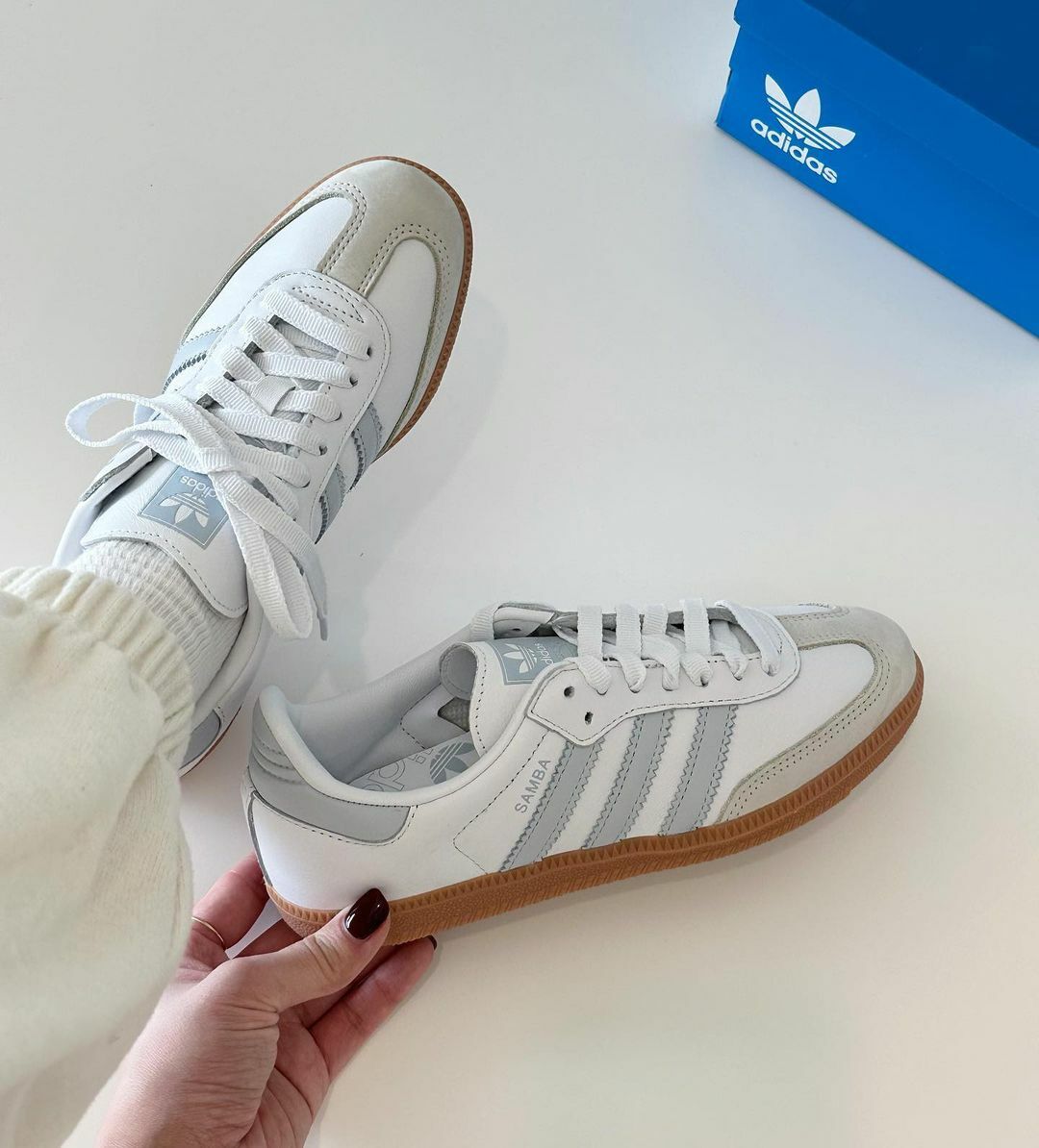 Adidas Originals Samba OG 光暈藍 雲白 復古 生膠底 德訓鞋 IE0877