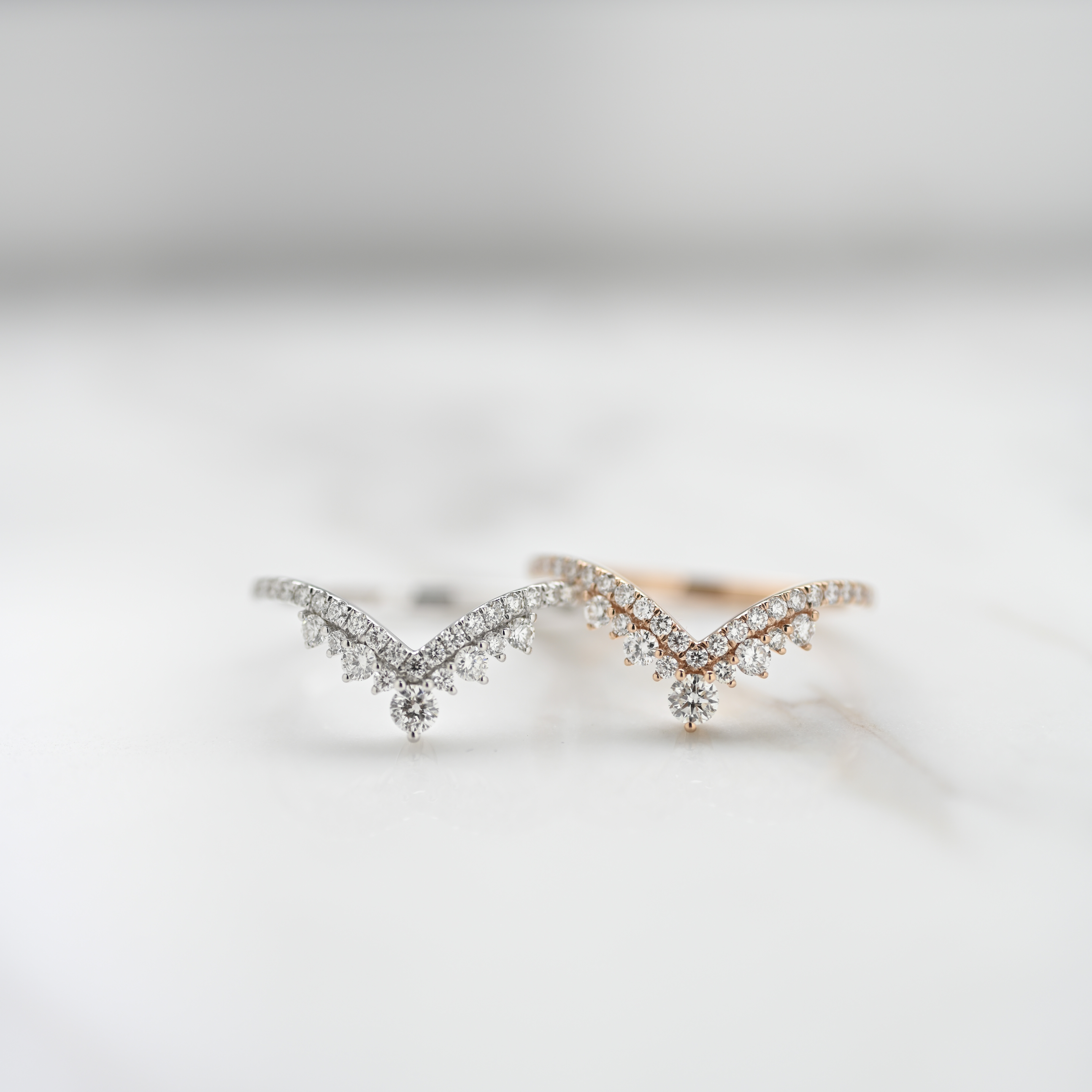 18K Sentia Double V Diamond Ring