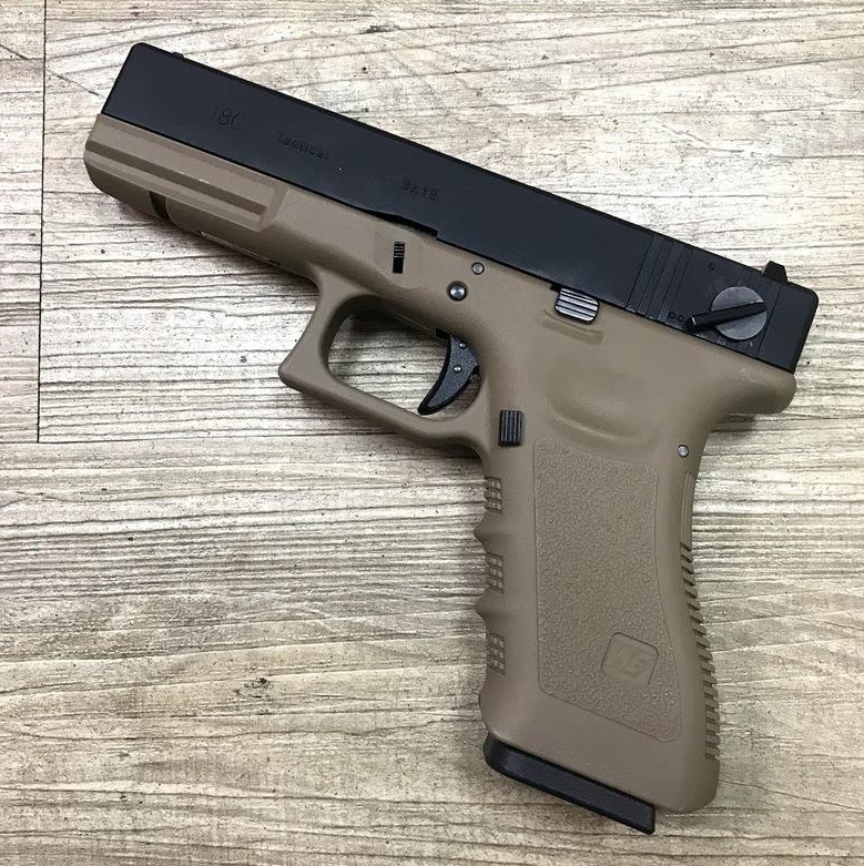 WE G18C 全金屬 瓦斯手槍 A版 沙色 11649